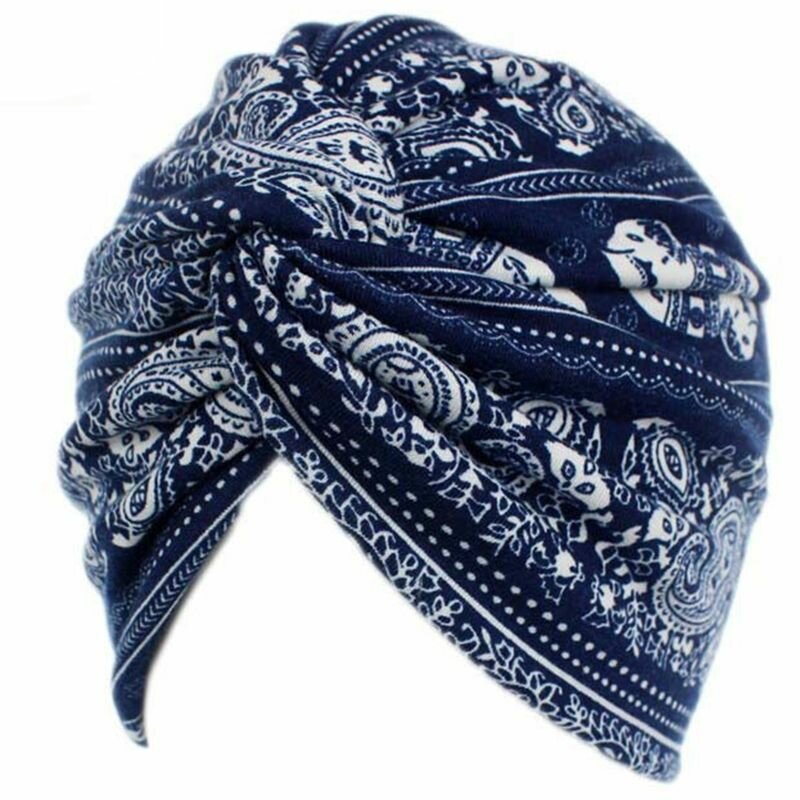 Женская Мусульманская Шляпа-Тюрбан С Крестом-Темно-Синий Слон