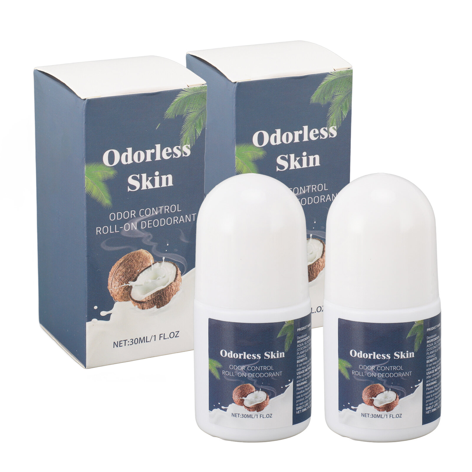 2 шт. 30 мл кокосово-ванильный антиперспирант, уменьшающий потливость подмышек, освежающий роликовый антиперспирант длительного действия для подмышек
