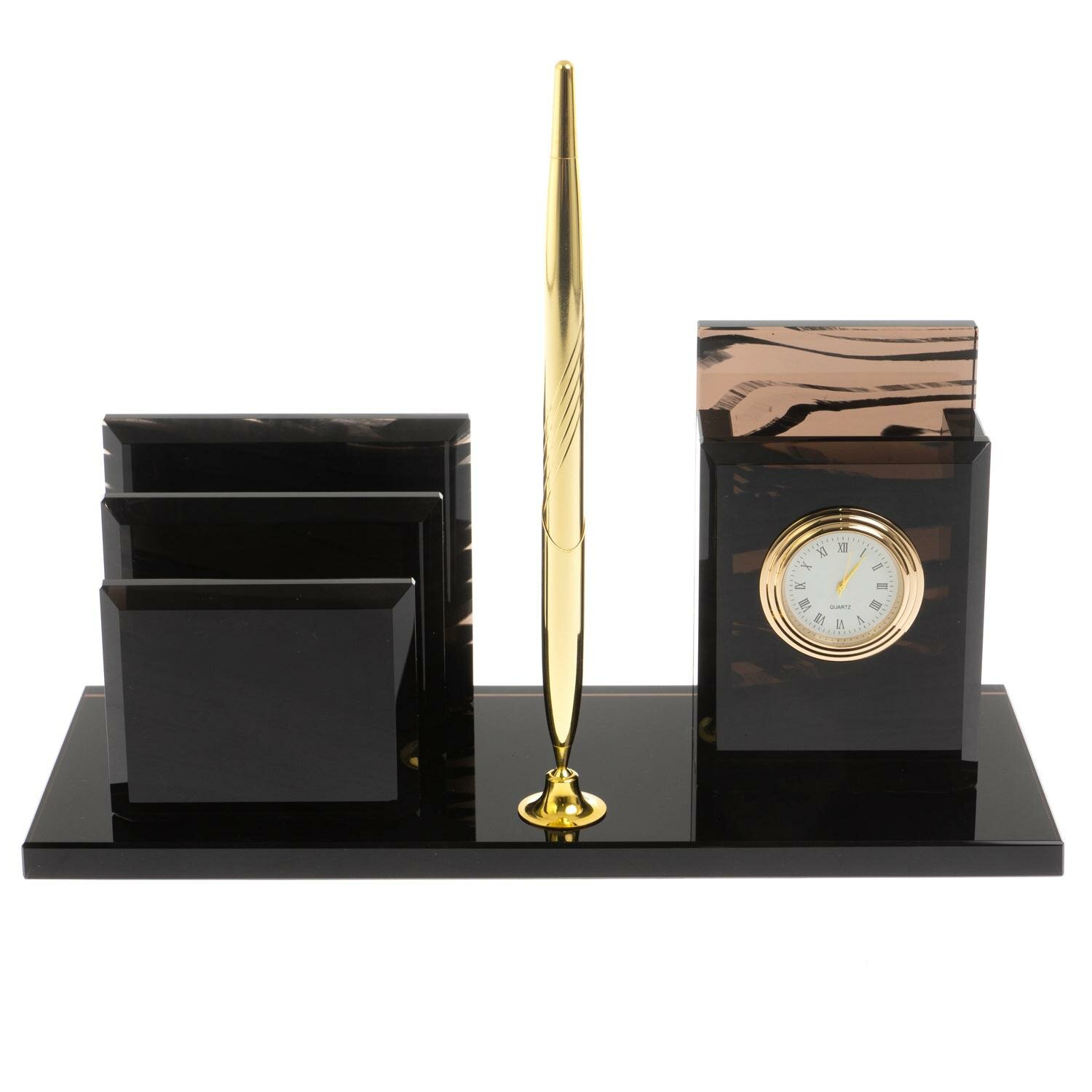 Настольный набор "Мэр" из черного обсидиана 126288