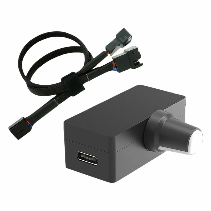 Регулируемый контроллер мотора с кабелем-разветвителем PWM, подходит для эффективного регулирования скорости вентилятора, текстура ABS