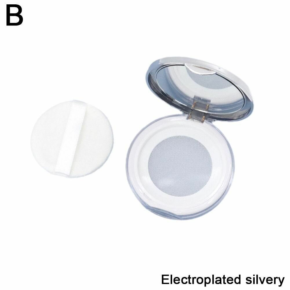 Портативная рассыпчатая пудра, компактная с зеркальной пуховкой, пустая пудровая коробка