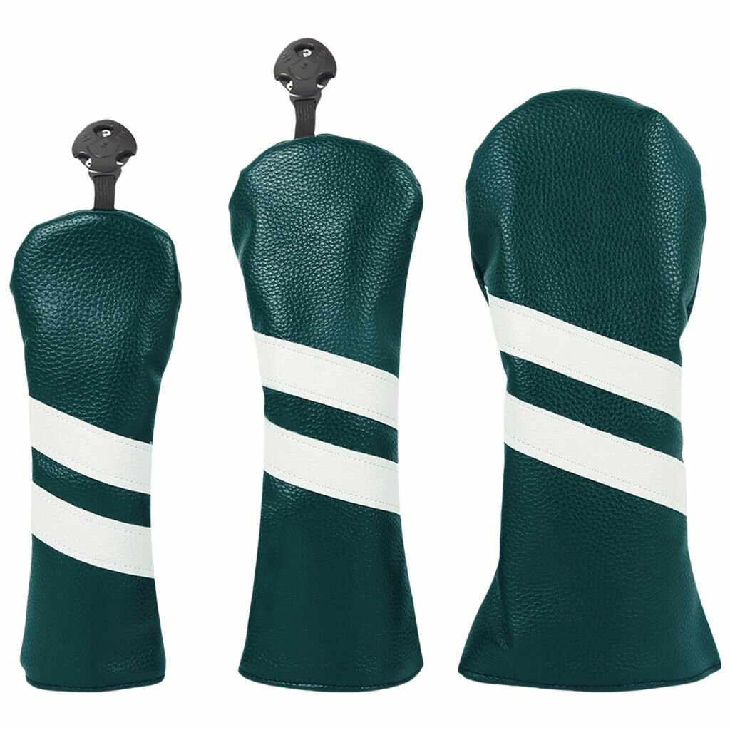 Чехлы для клюшек с полосатым узором, темно - зеленый