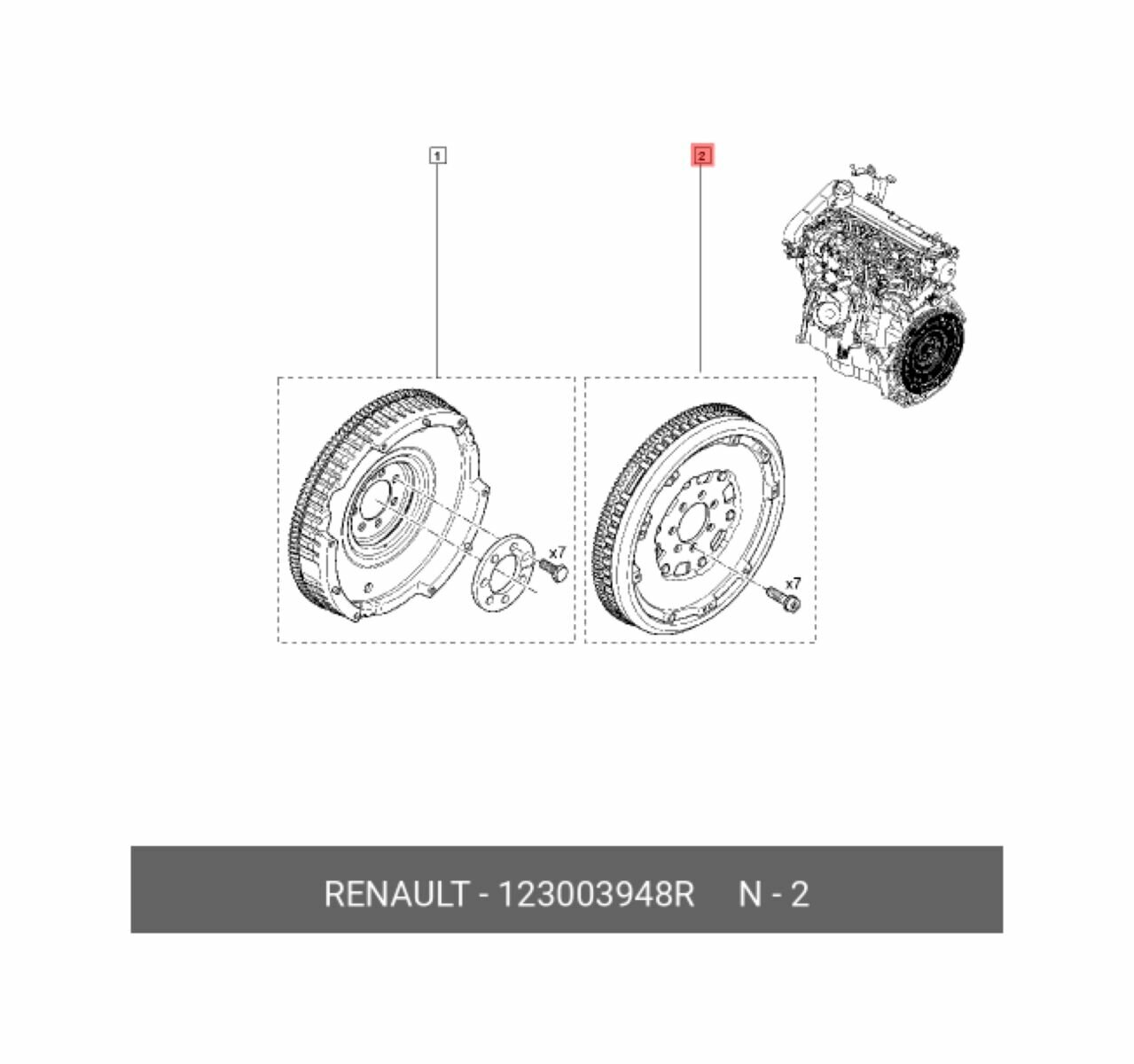 Маховик Renault Duster 15Dci 10- \ Nissan: Qashqai 07-, Tiida 07-, Note 06-, Juke 10-, \ Renault: Meg(Renault 123003948R)