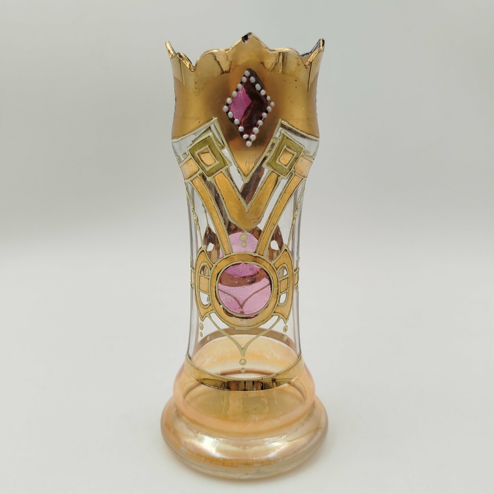 Ваза в стиле модерн, стекло, эмаль, люстр, золочение, Западная Европа, 1900-1930 гг.