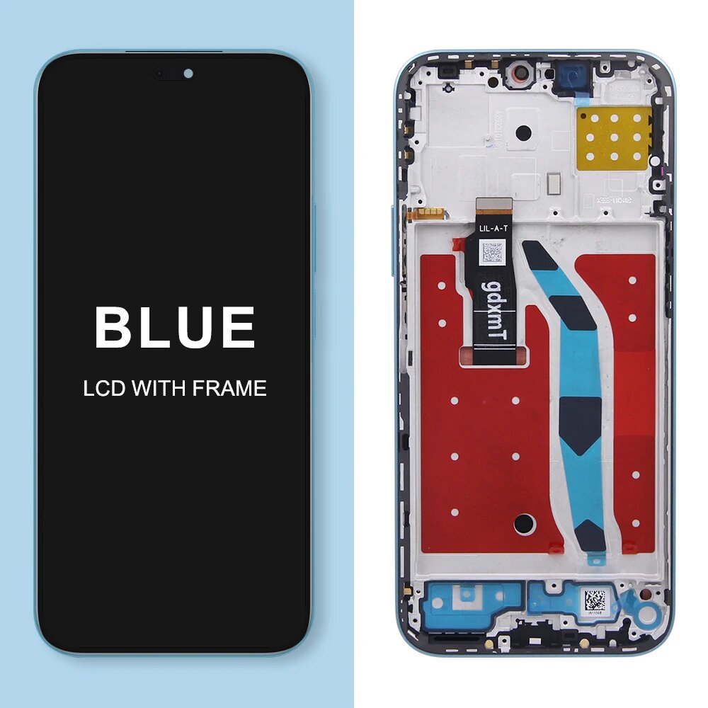6,7-дюймовый ЖК-дисплей для Honor 200 Lite, дигитайзер сенсорного экрана в сборе, детали с рамкой для Honor 200 Lite, замена экрана Blue With Frame