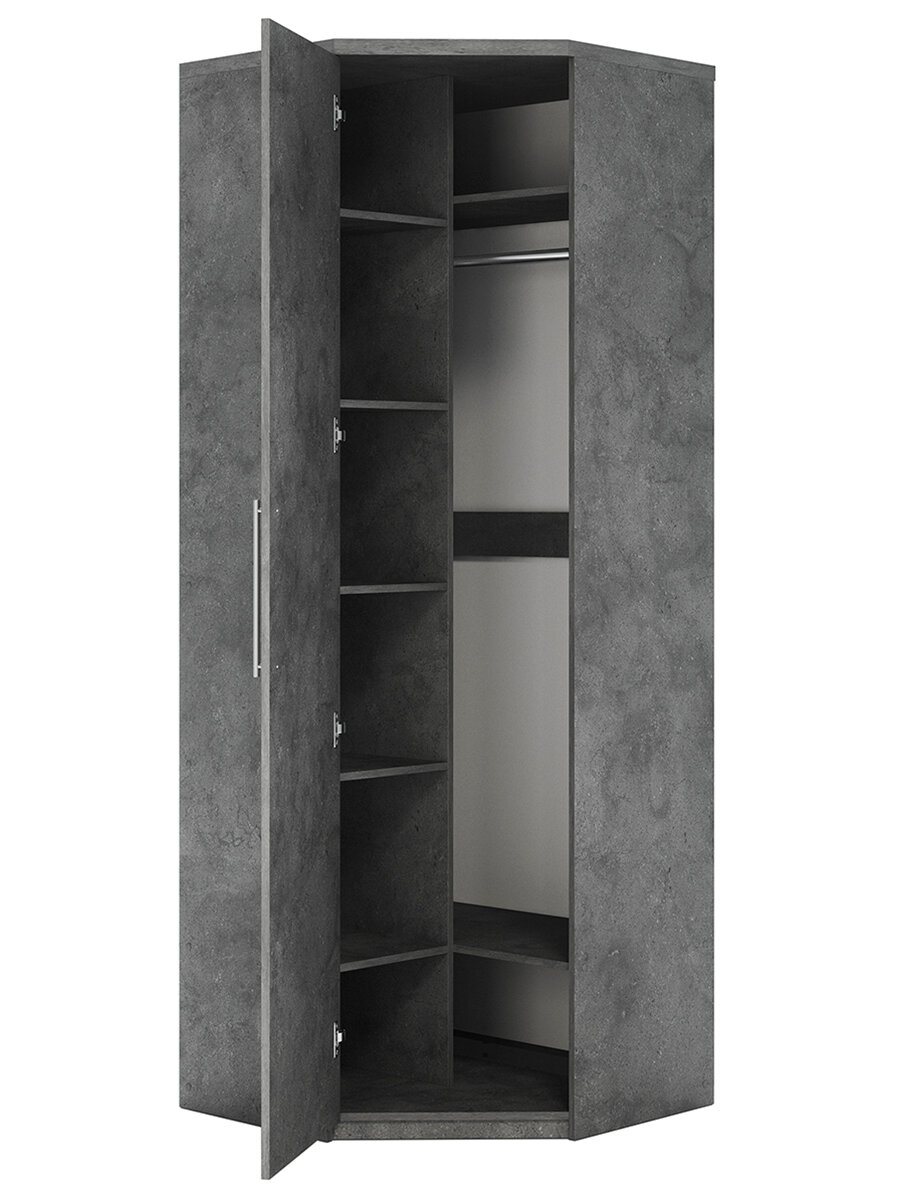 Шкаф угловой Мелодия МУ-12 для одежды распашной 80х80х240 серый Ароза Реликтовая