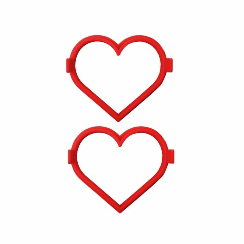 Упаковка из 2 силиконовых форм для блинов в форме сердца-красная