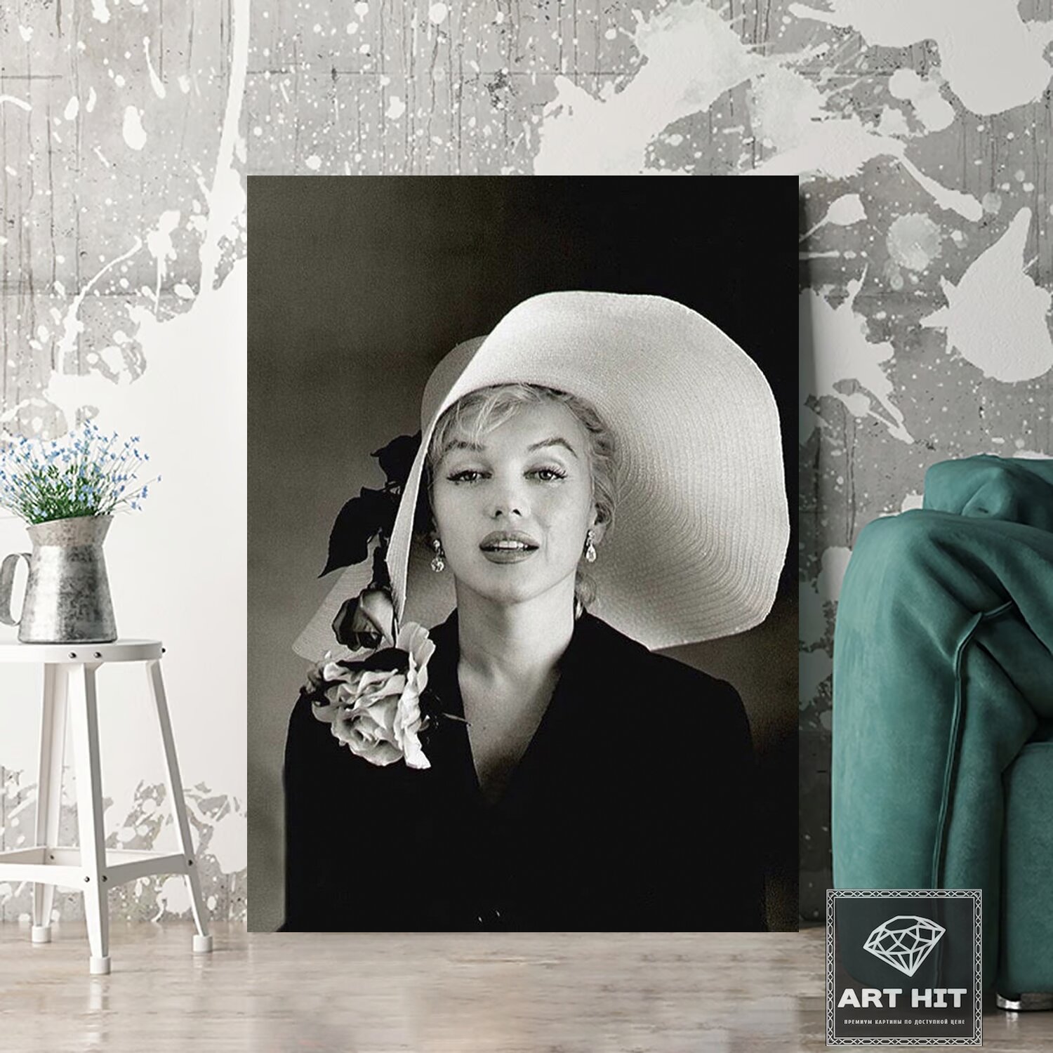 Картина интерьерная на стену - "Мэрилин Монро, поп арт", 50х70 см.