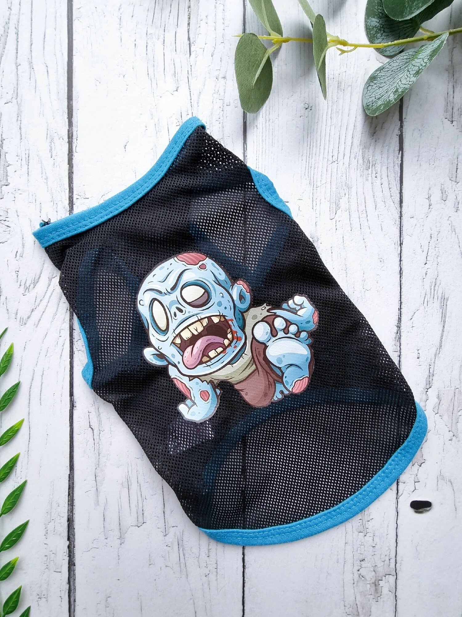 Майка-сетка "Монстр" для животных, черный, S