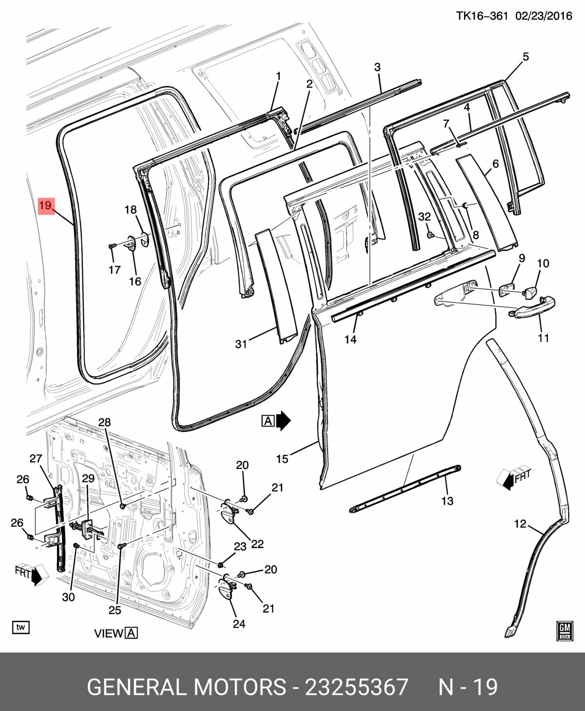 Уплотнитель Проема Двери(Gm/Opel/Chevrolet 23255367)