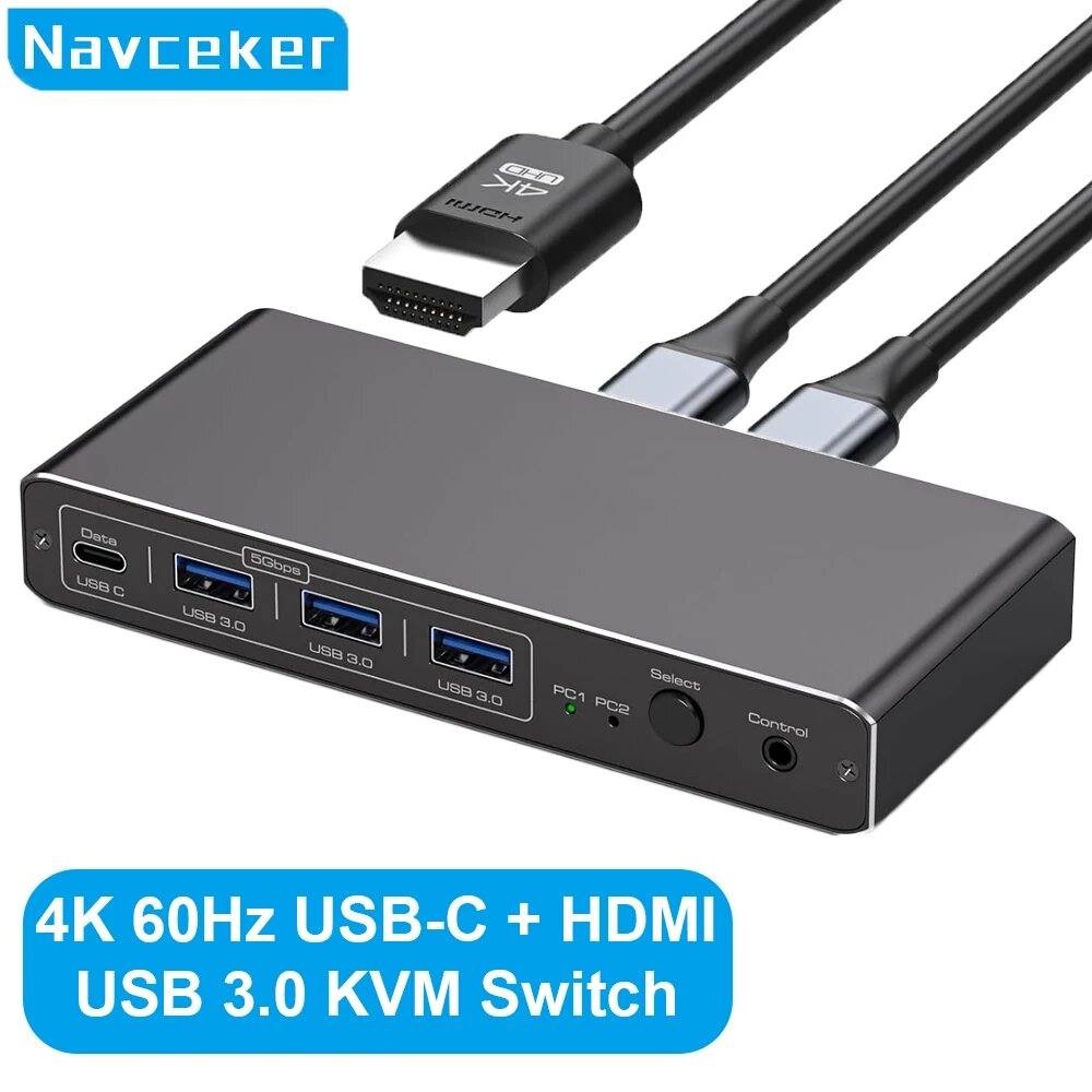 Navceker USB C HDMI KVM-переключатель