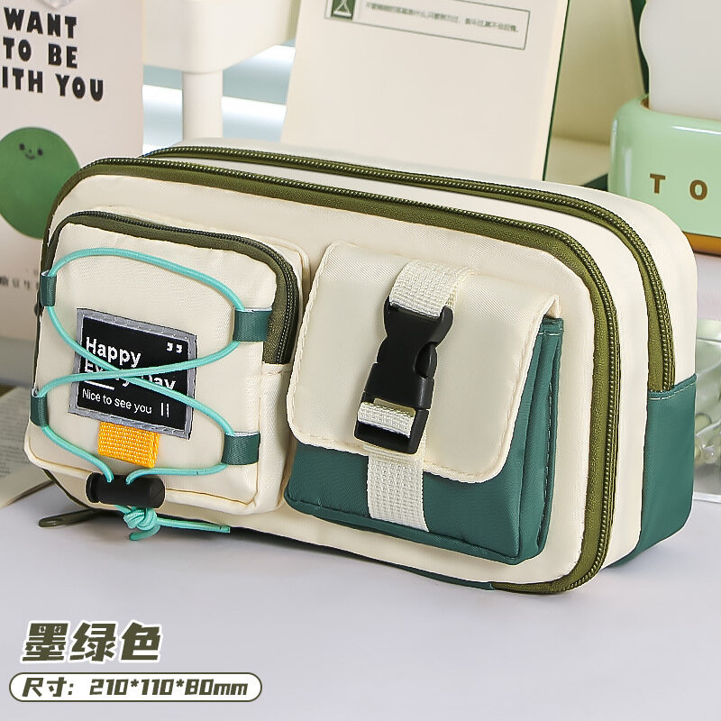 Пенал для учеников средней школы, большая емкость для канцелярских принадлежностей для старшеклассников, высокая эстетика и простой дизайн для мальчиков, грязеотталкивающая сумка для канцелярских принадлежностей для учеников начальной школы