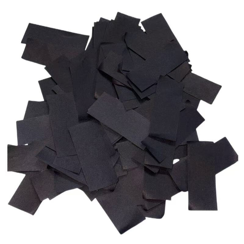 FTPCBL Конфетти из специализированной бумаги (тишью) 17х55мм, чёрный, упаковка 1 кг, LFocus