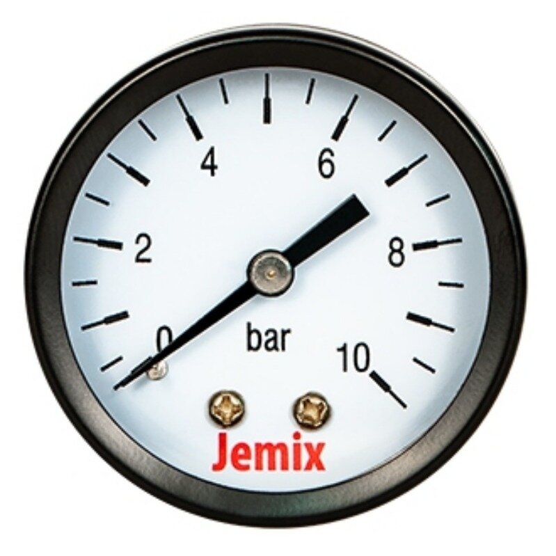 Манометр давления воды Jemix / Джемикс XPS-S-10 с осевым подключением, механический, из металла, 10бар, 1/4дюйм / измерительные инструменты