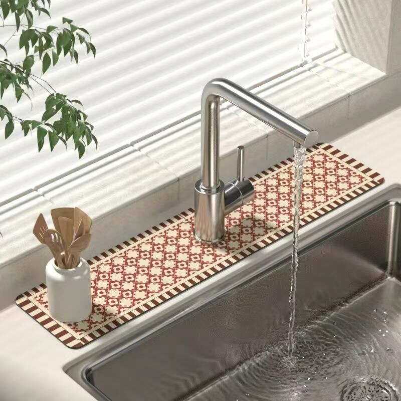 Технологичный тканевый впитывающий коврик для раковины 60cm*10cm Перфорированный