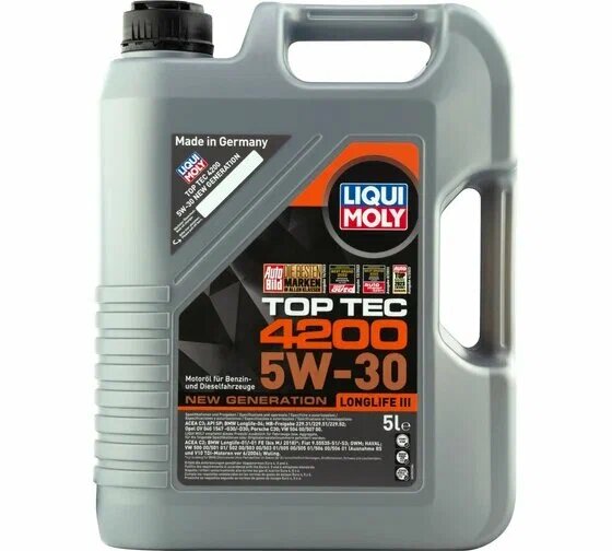 Моторное масло LIQUI MOLY НС- Top Tec 4200 5W-30 New Generation SP C3 синтетическое (5л), артикул 8973