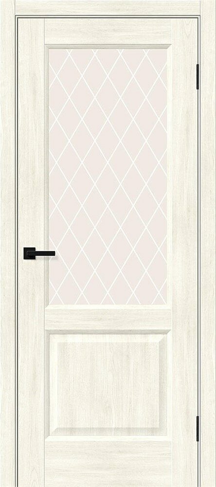 BRAVO Межкомнатная дверь 200*80, Неоклассик-33, Nordic Oak / White Сrystal , Эко Шпон 200*80 Nordic Oak