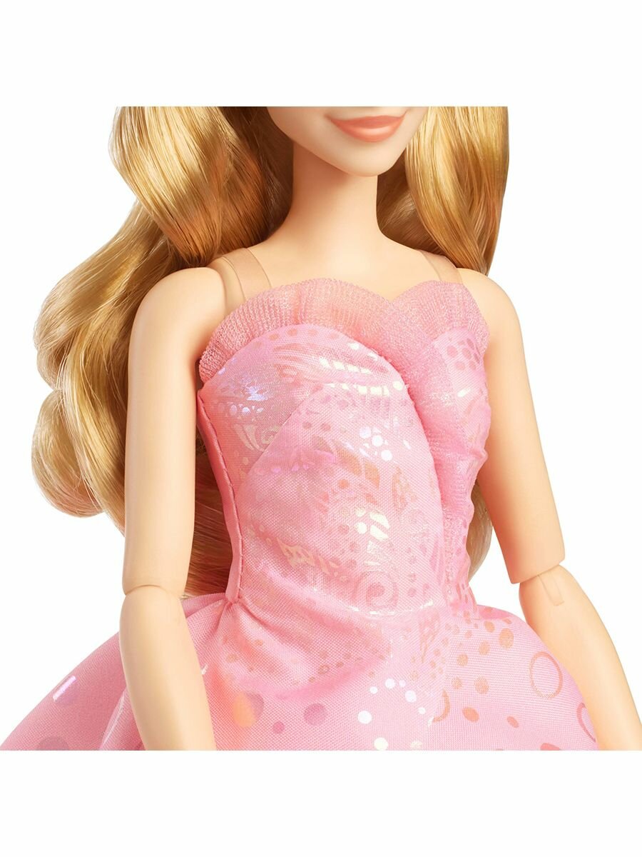 Mattel Barbie Wicked Deluxe Glinda / Кукла шарнирная игрушка для девочек, одетая в розовое платье, с короной и прозрачной тростью, подходит для подарок на день рождения от 4 лет и старше