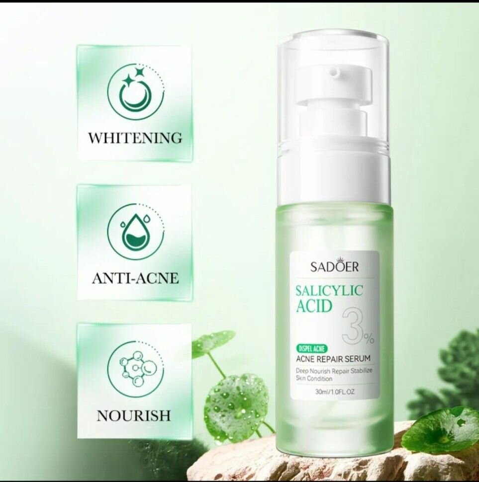 SADOER. Сыворотка для лица от прыщей увлажняющая, с салициловой кислотой (SALICYLIC ACID), 30мл.