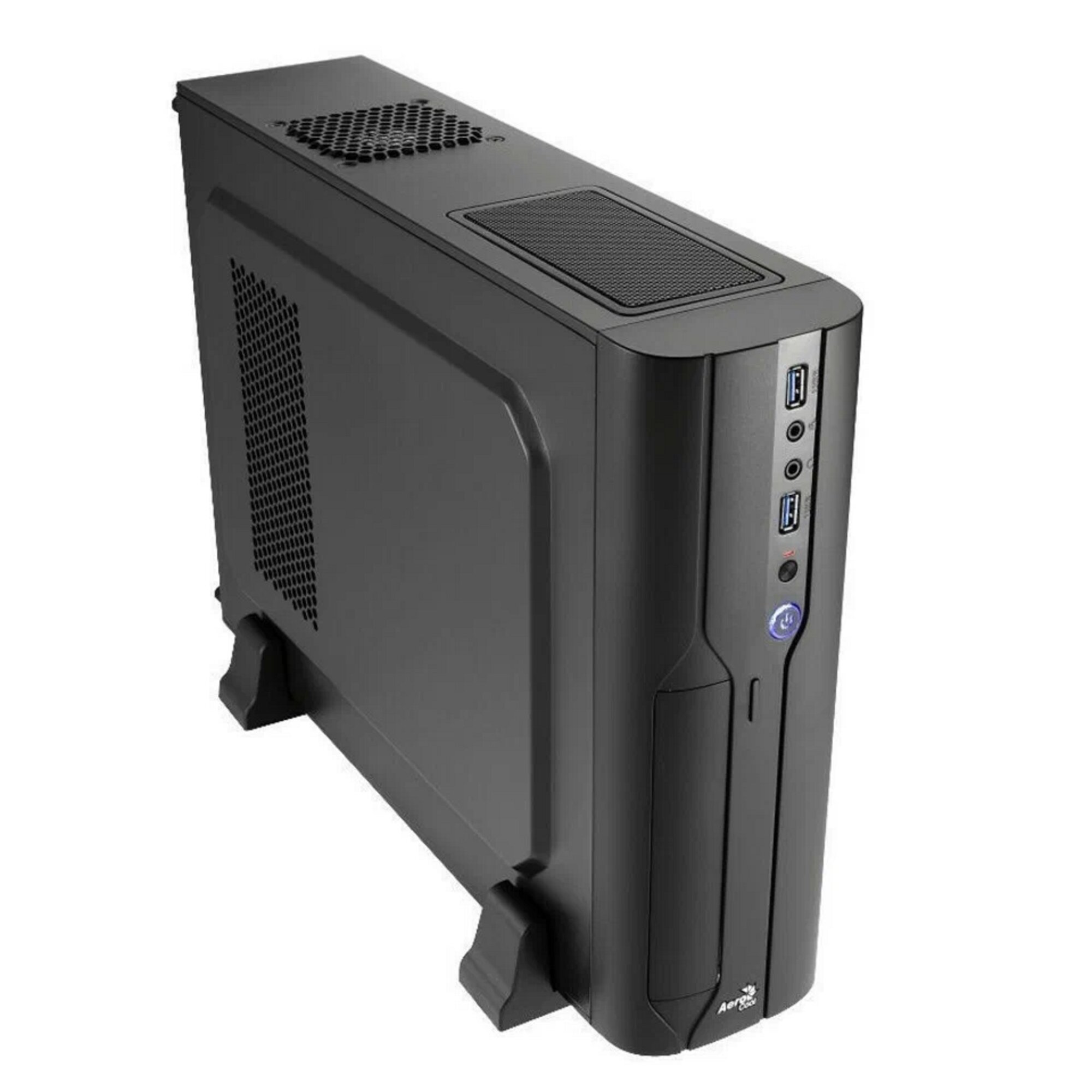 Корпус компьютерный MidiTower AeroCool CS-101 black 400W slim (mATX, Mini-ITX, 2xUSB3.0, 400W) (4713105954722)