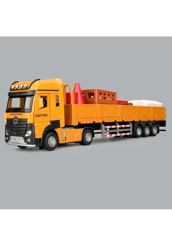 1:32 Транспортный грузовик с бортовым прицепом, модель игрушечной литой игрушечной стрелы из сплава