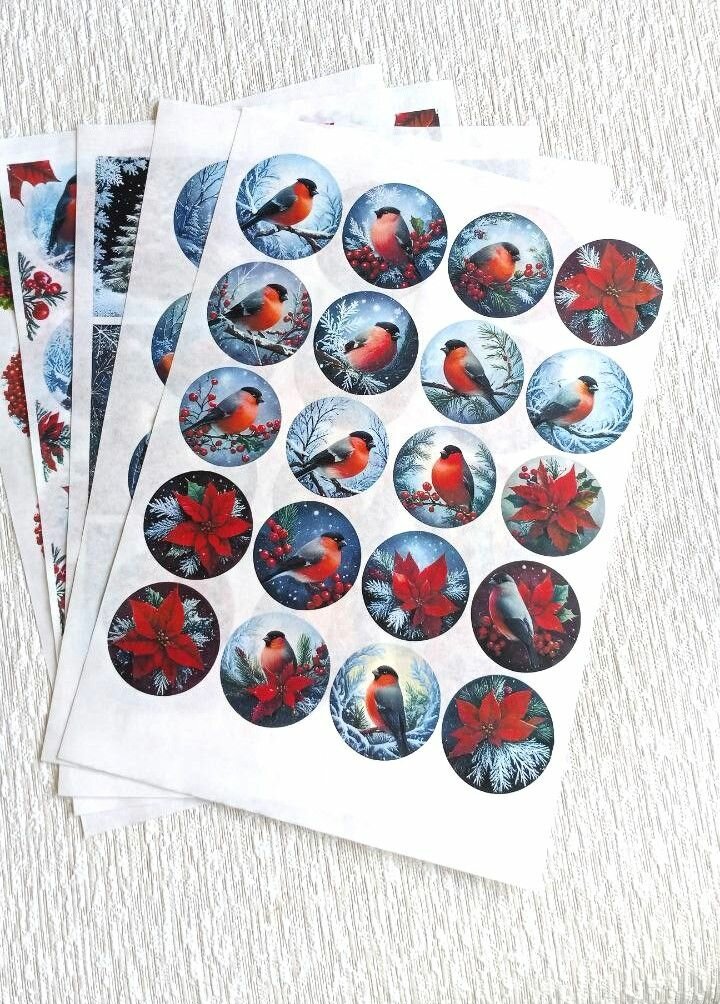 Набор бумаги для декупажа 5 листов А4, 40 гр/2м.