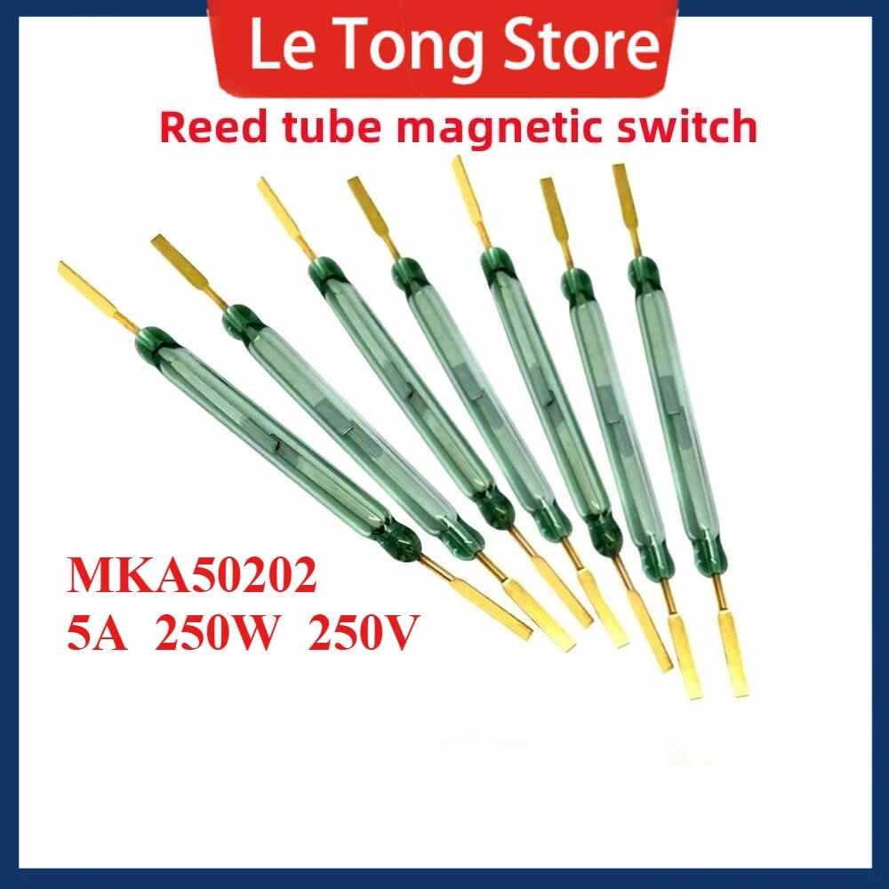 5 шт. оригинальный датчик MKA50202 геркон высокой мощности нормально открытый NO 5*50 мм 5A 250 Вт 250 В магнитный контактный переключатель индукционный