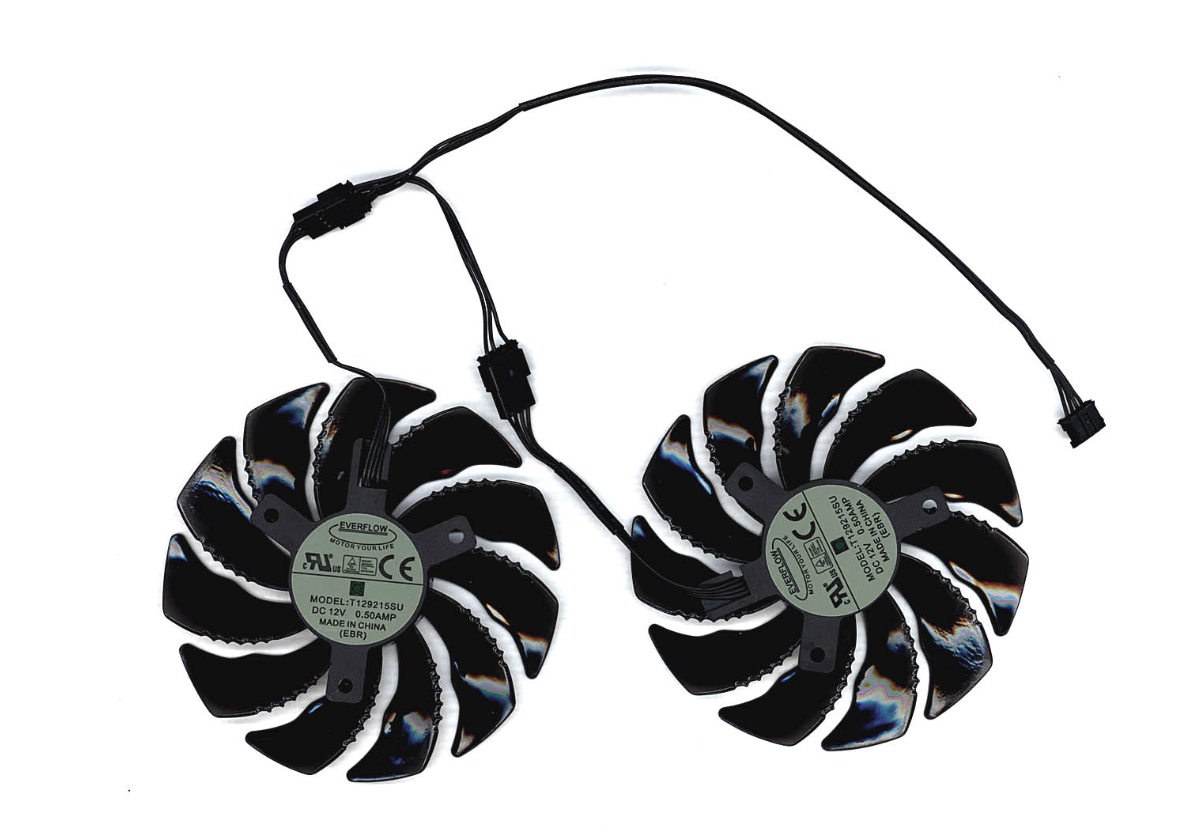 Вентилятор для видеокарты Gigabyte RX470, MSI GTX1080Ti, RX570, RX580, 4Pin double, 88mm, PLD10010S12HH