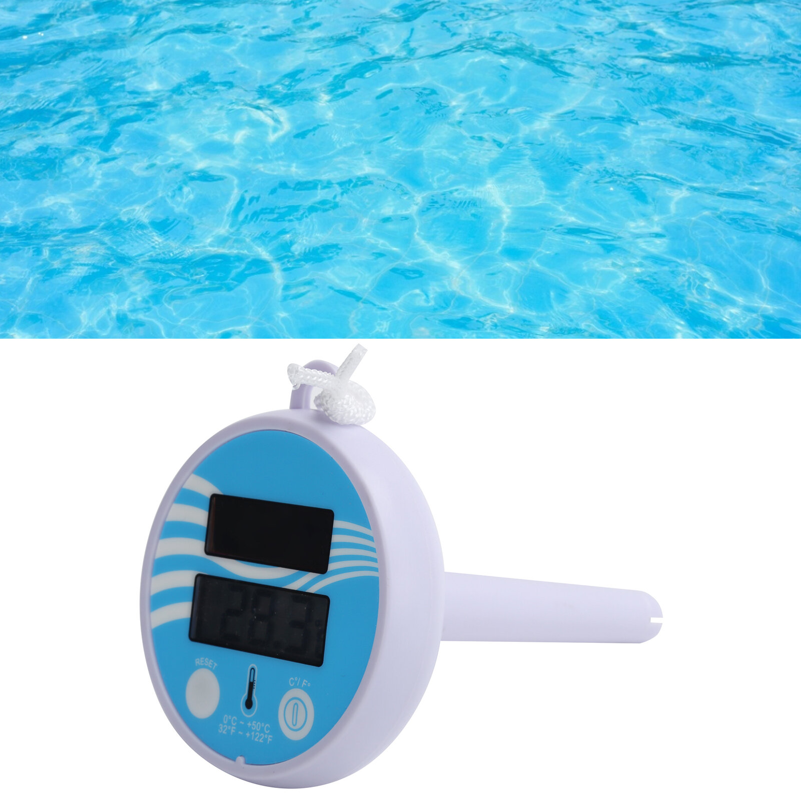 Плавающий термометр для воды, электронный солнечный зарядный ЖК-дисплей, термометр для бассейна