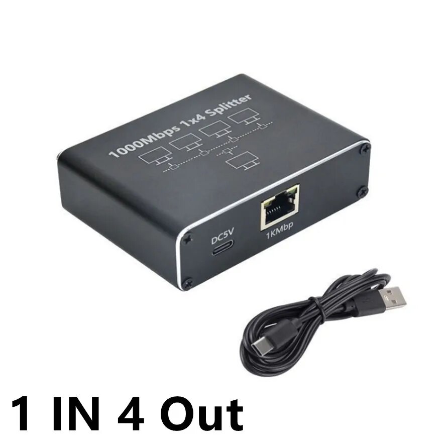 Ethernet разветвитель MnnWuu 1 в 4 1 IN 4 Out