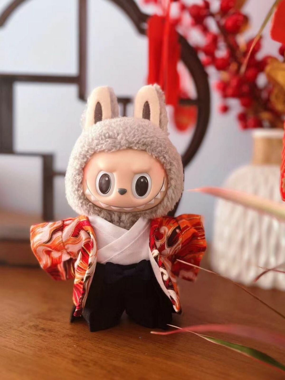 Оригинальные в наличии 17 см одежда для куклы Лабубу, комплект кимоно, 15 см хлопковая кукла, виниловая юбка без атрибутов