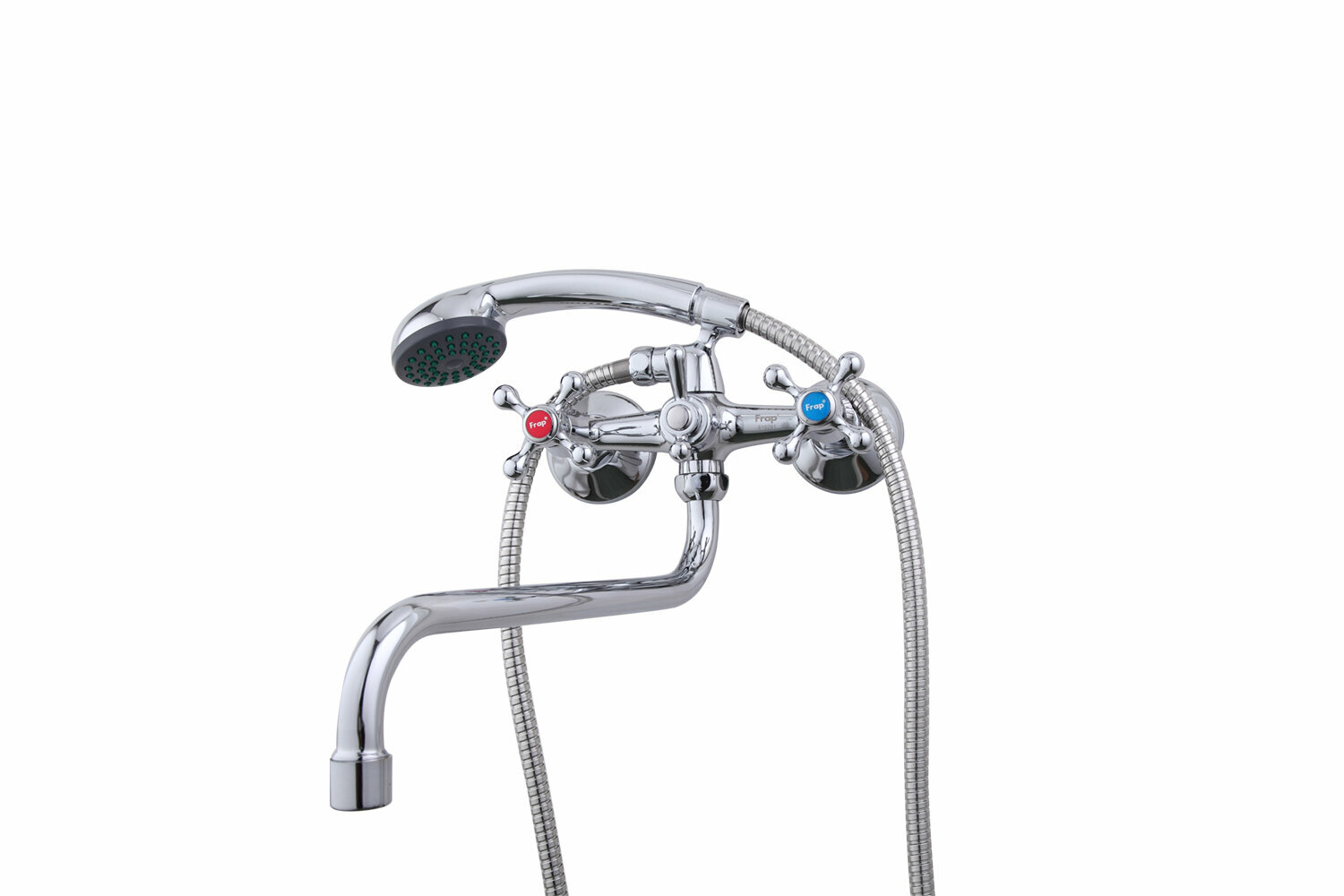 Смеситель Frap H08 F2208 для ванны, латунь, аэратор, длина шланга 150 см, цвет хром