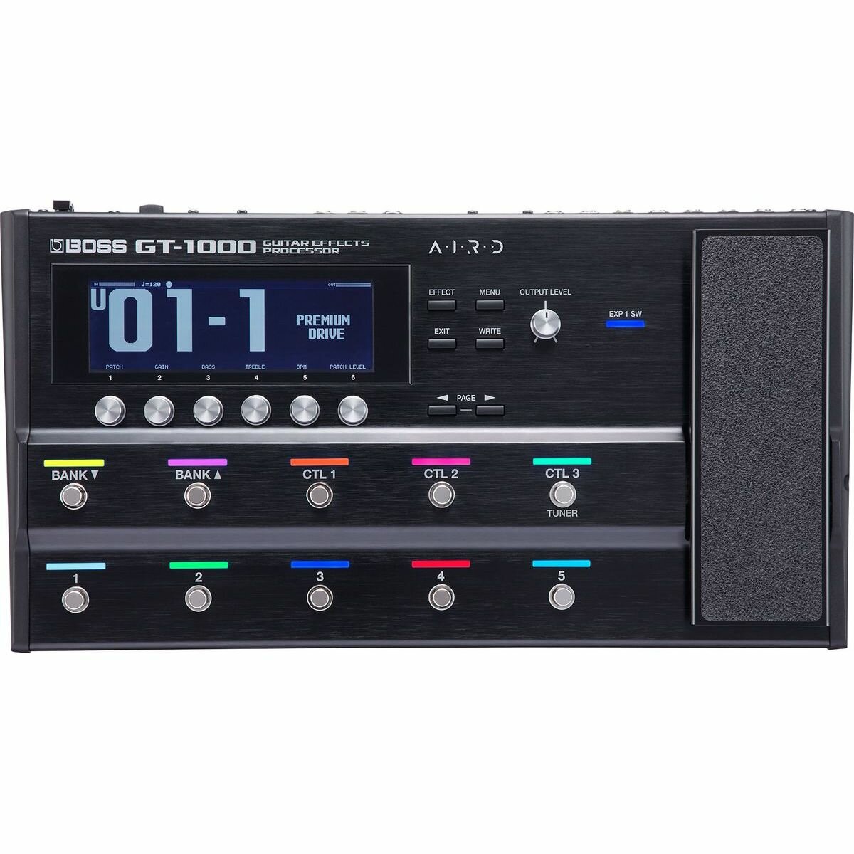 BOSS GT-1000, гитарный процессор, ЖК-дисплей, эффекты: 116 типов, патчи: 250 (пользовательских) + 250 (предустановленных), USB, BOSS
