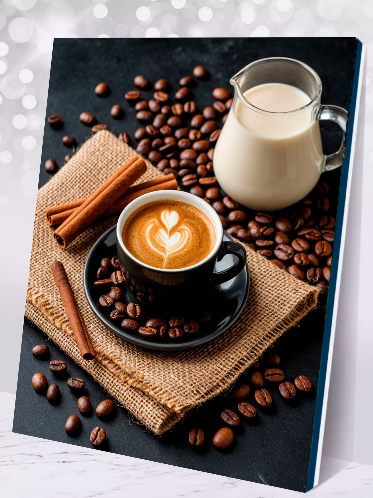 Картина на стену для интерьера Кофейный натюрморт 40х50 см, холст на подрамнике, InterHobby