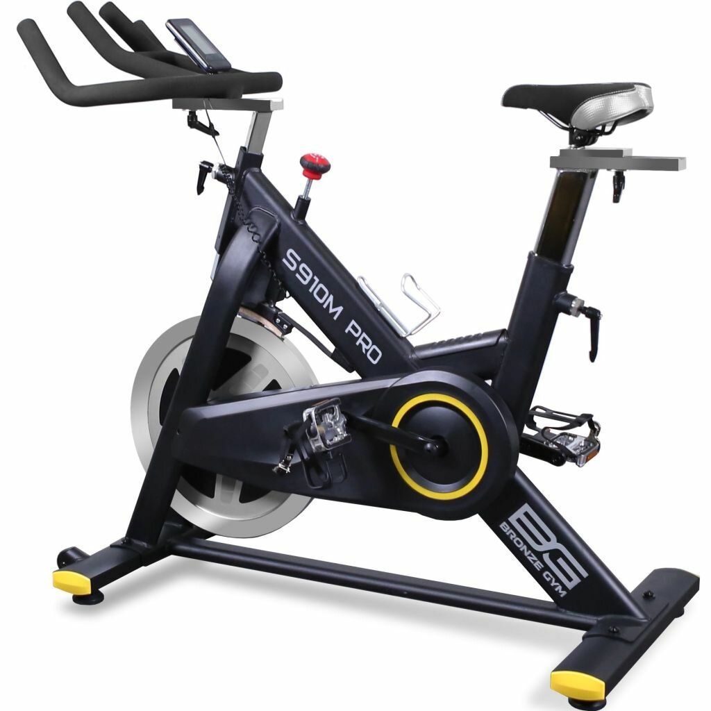 Велотренажер Bronze Gym S910M Pro, колодочная система нагрузки, черный