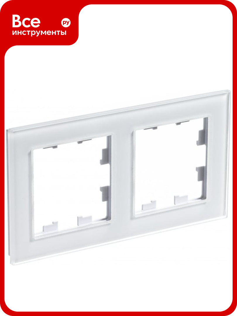 Рамка Systeme Electric AtlasDesign NATURE стекло белый 2-ая ATN320102, ранее