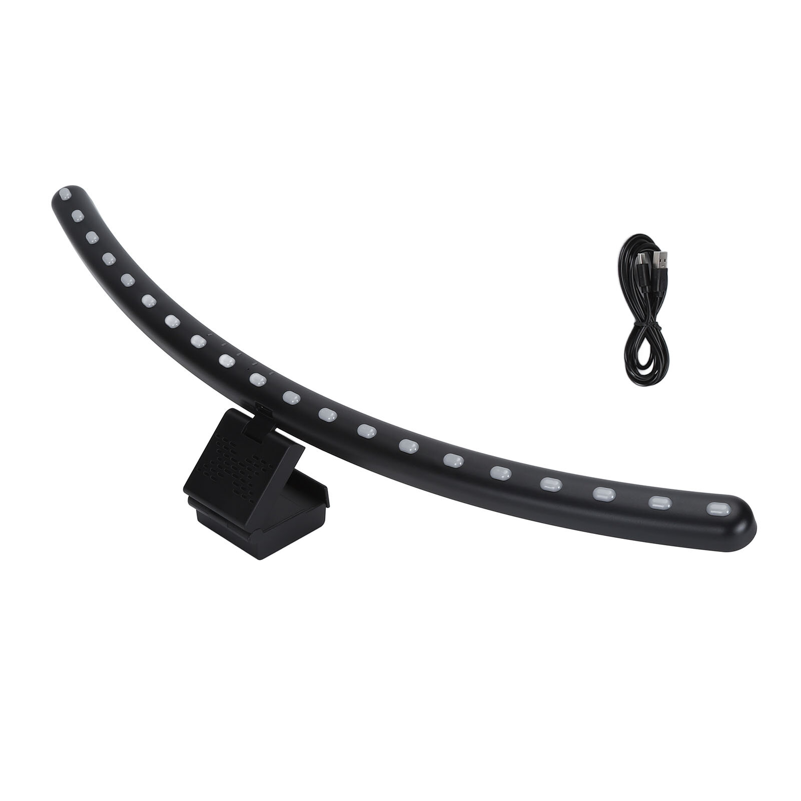 2 в 1 RGB-светильник для монитора с двумя источниками света, активируемый голосом, музыкальный ритм, заботящийся о глазах, изогнутый компьютерный светильник для офиса