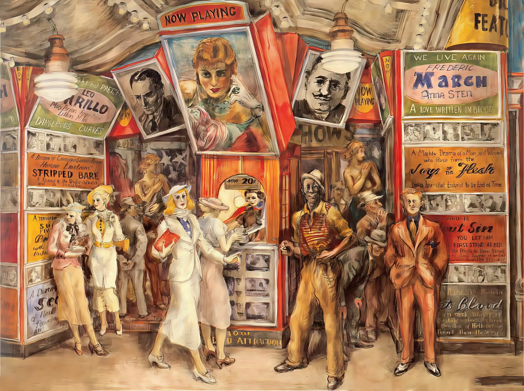 Марш Диана "Двадцатицентовое кино". Картина на холсте 30х40 см репродукция