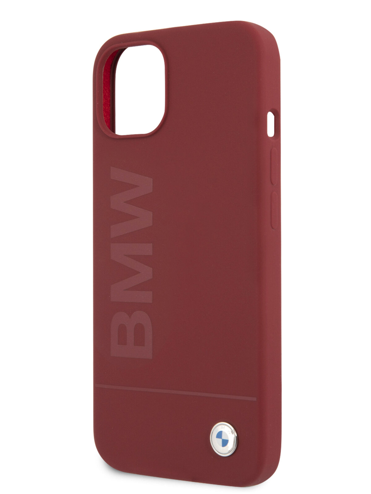 BMW для iPhone 13 чехол Signature Liquid silicone Laser logo Hard Red (MagSafe)