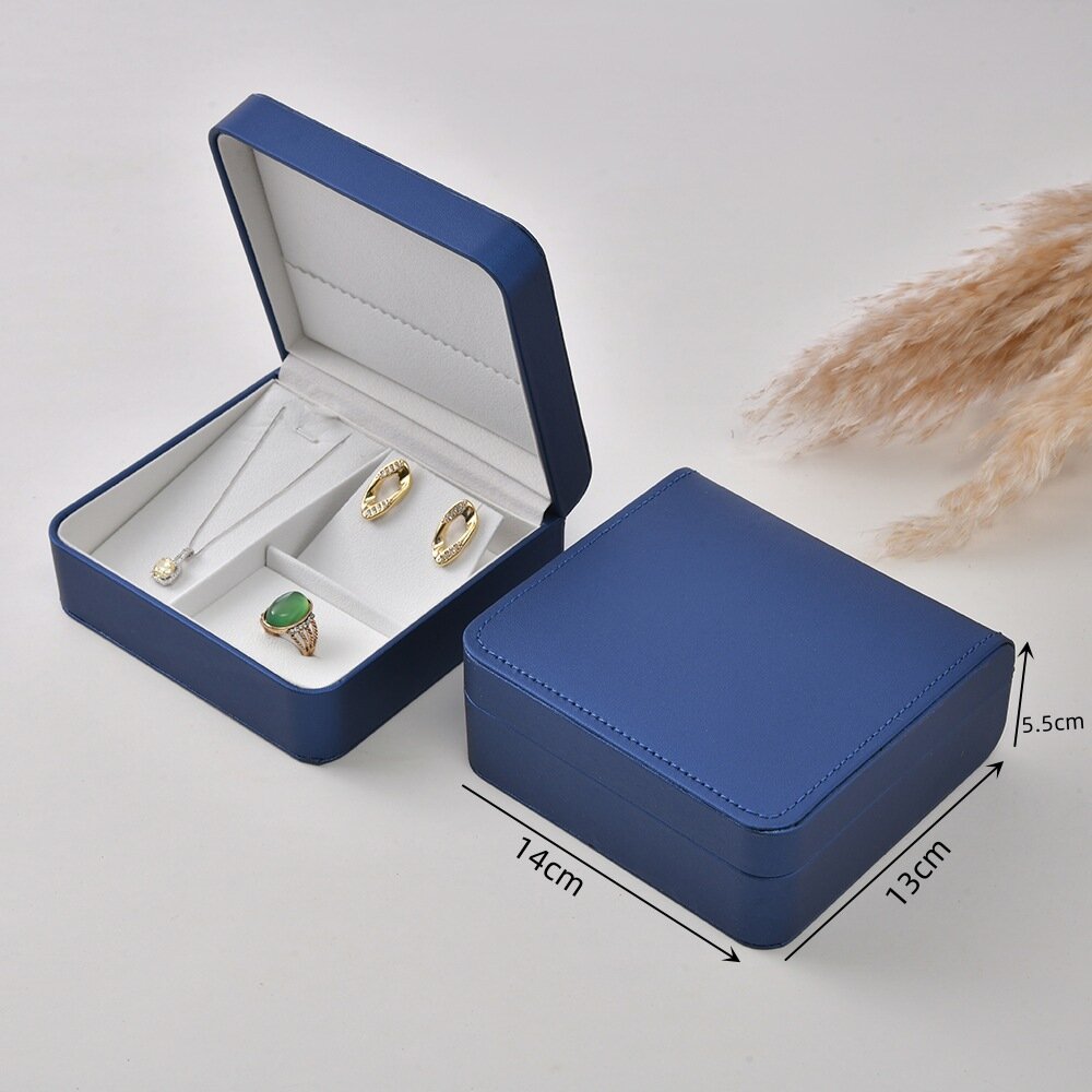 Шкатулка для драгоценностей Yiwu Fenfen Packaging, королевский синий цвет, натуральная кожа