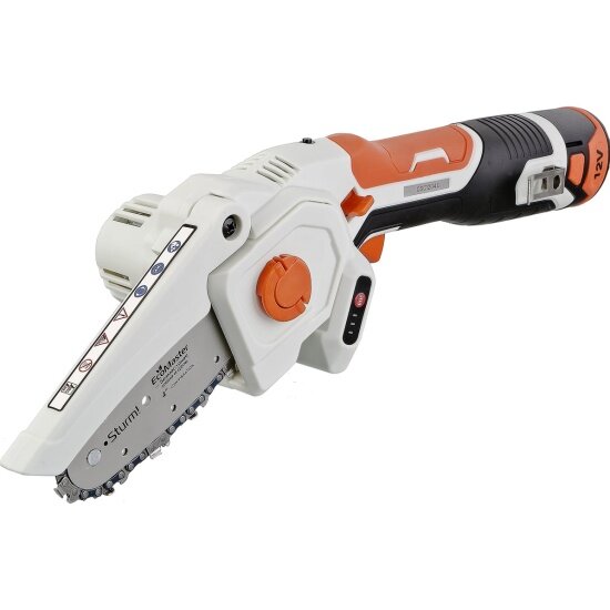 Пила цепная аккумуляторная Sturm! CSC1204C безмасляная , 12В, шина 10 см, 2х2.0 Ач, ЗУ, кейс