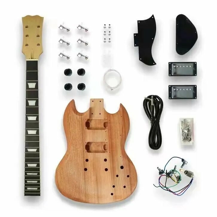 KNOW EASY-Набор для электрогитары DIY с двойной рокерной гитарой в сборе, SG костюм