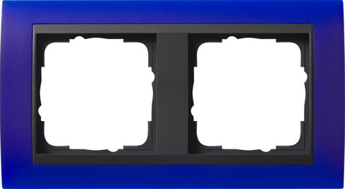 Рамка Gira Event на 2 поста, универсальная, синий/антрацит