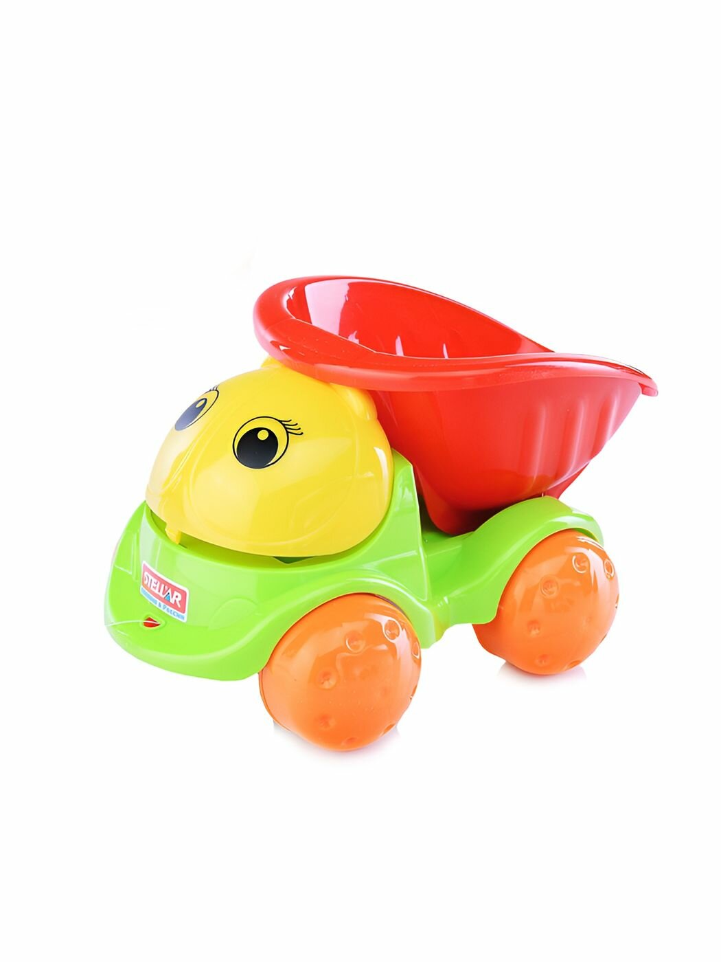 Грузовик "Пчелка" с откидным кузовом, детская пластиковая машинка-игрушка для сюжетно-ролевых игр в песочнице и дома, 24 х 15 см.