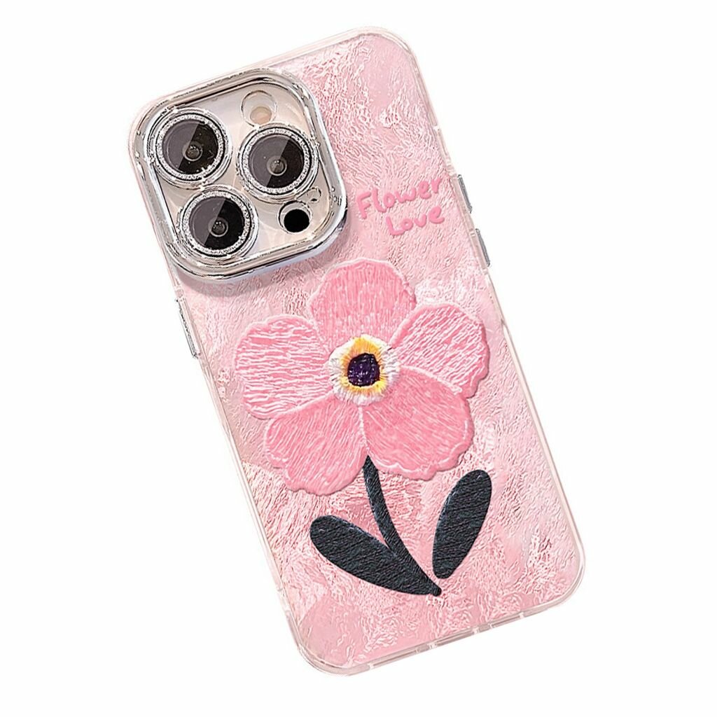 Чехол для телефона 15/16 с цветочной вышивкой