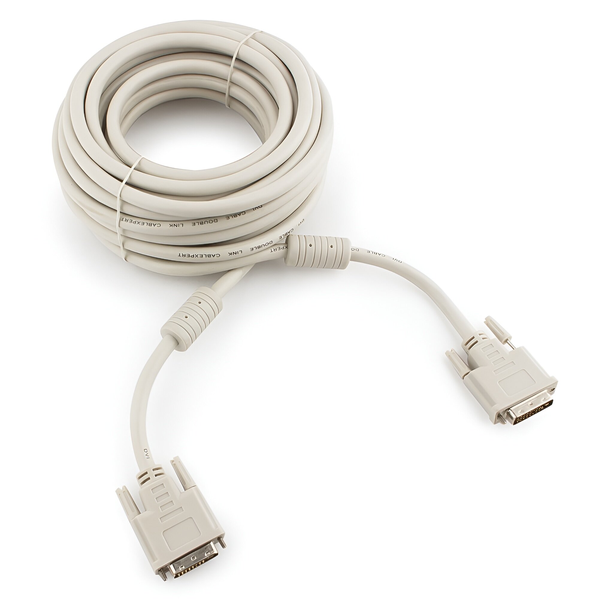 Кабель DVI-D dual link Cablexpert серый 25M/25M медный длина 10м