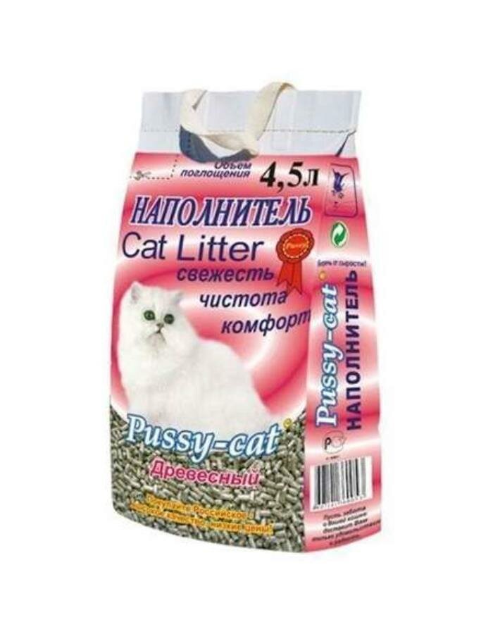 Наполнитель для кошек Пусси-Кет Древесный 3х4,5л