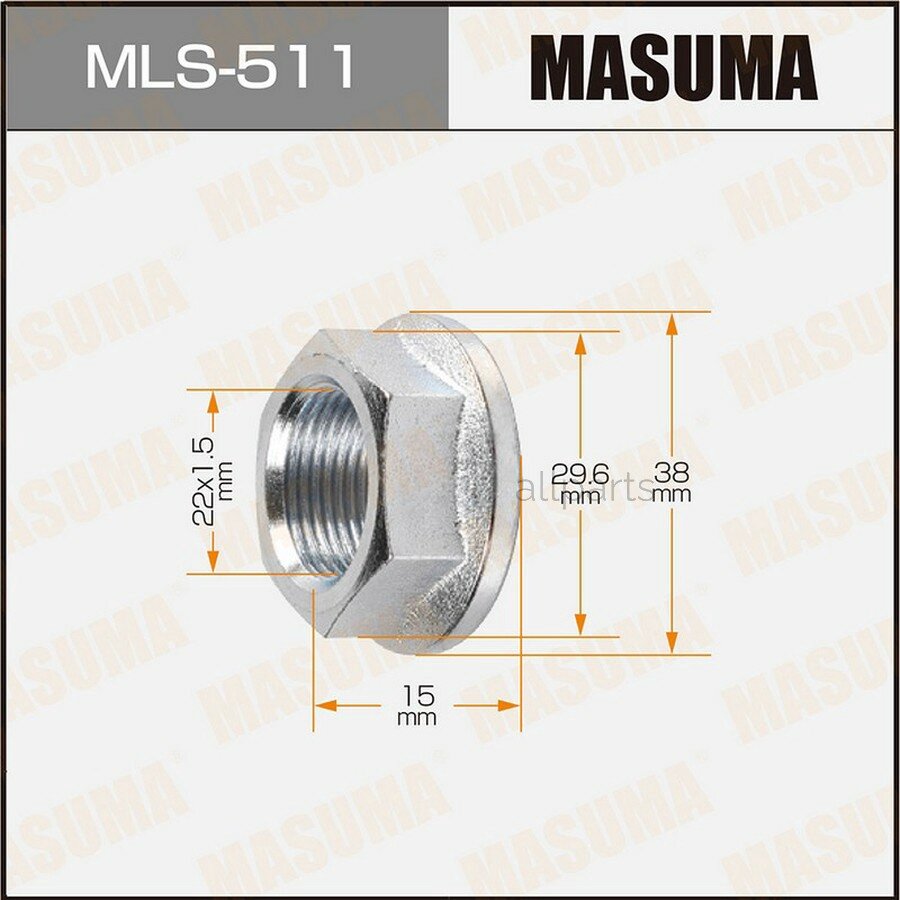 MASUMA MLS-511 Гайка шруса 22x1,5x15/ 30 MASUMA MLS-511