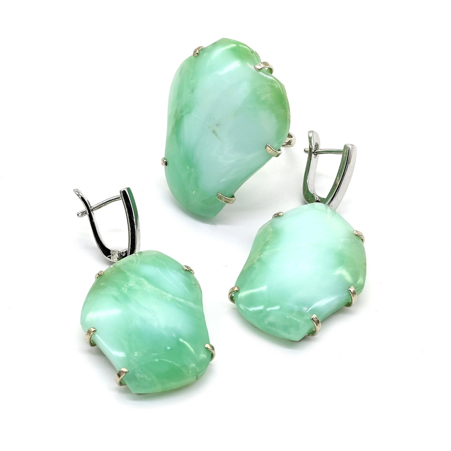 Комплект бижутерии, хризопраз