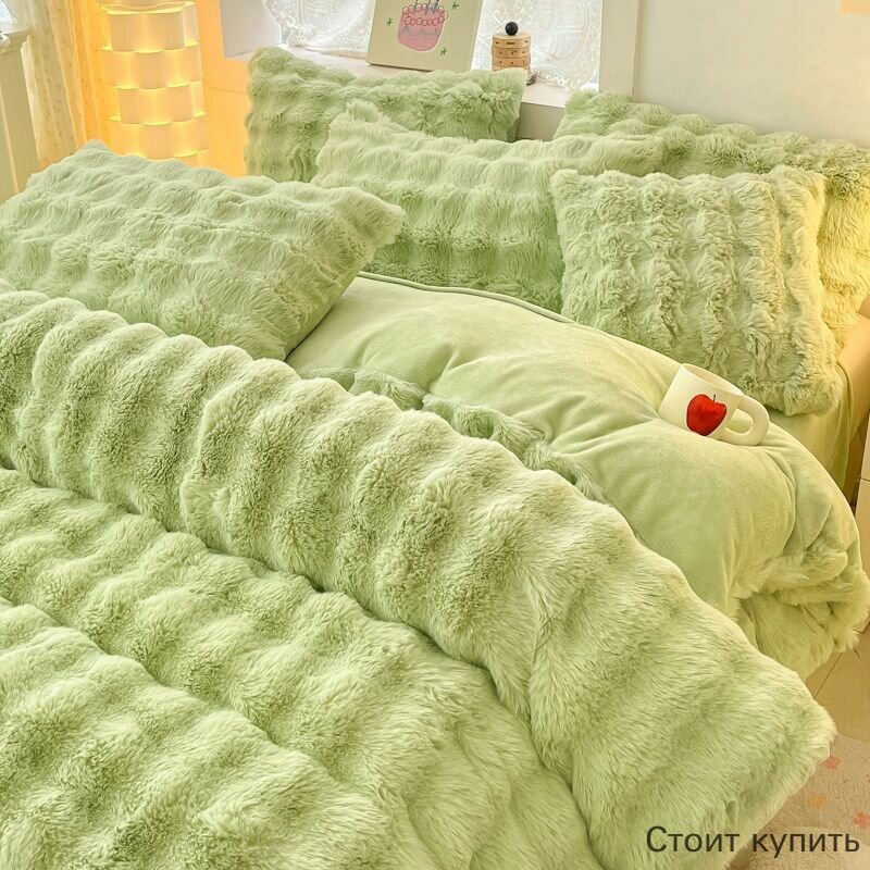 Набор постельных принадлежностей, фланель, европейский стиль, постельное белье с четырьмя частями, 220 см*240 см.